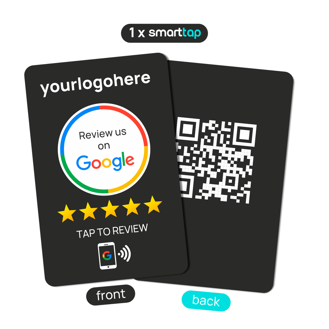 NFC Google Review Card (PVCWhite) (With Your Logo)